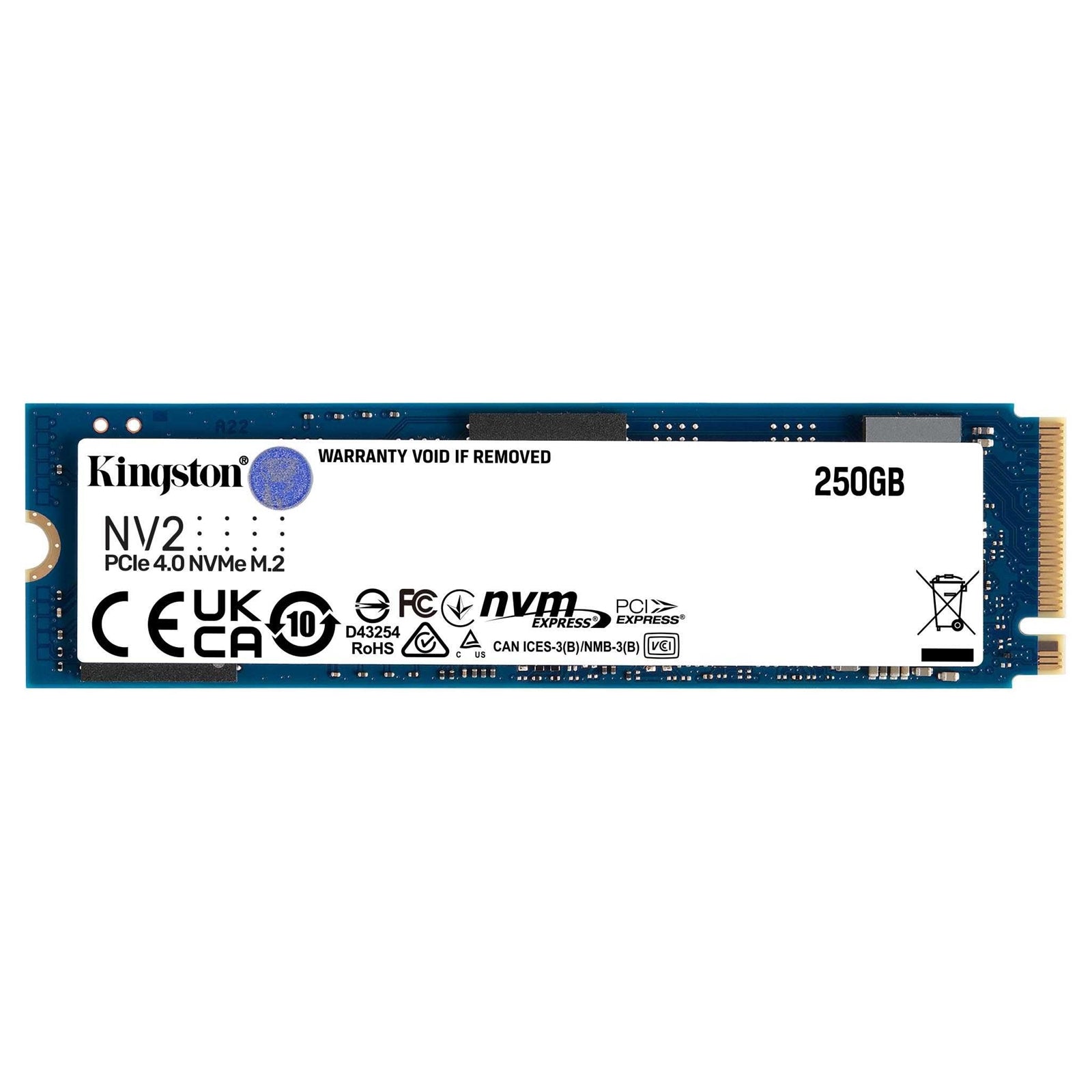 Kingston 250GB NV2 M.2 NVMe SSD, M.2 2280, PCIe4, R/W 3000/1300 MB/s ...